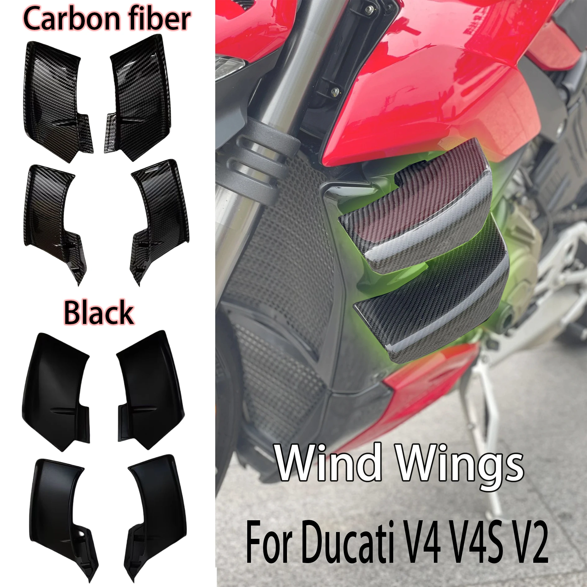 V4S-Wind-wings-Winglet-Aerodynamic-Wing-Deflector-Spoiler-For-Ducati ...