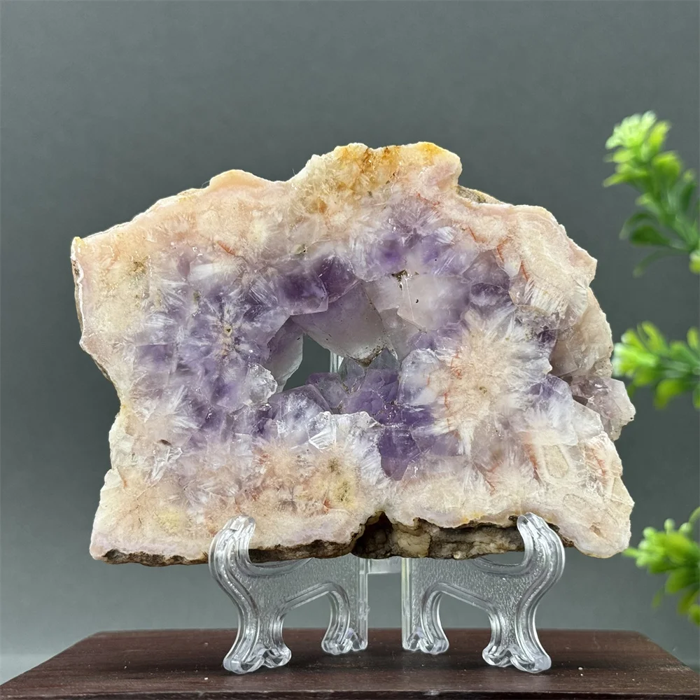 Natural Pink Amethyst Flower Agate Geode Slate Piece Spiritual Energy ...