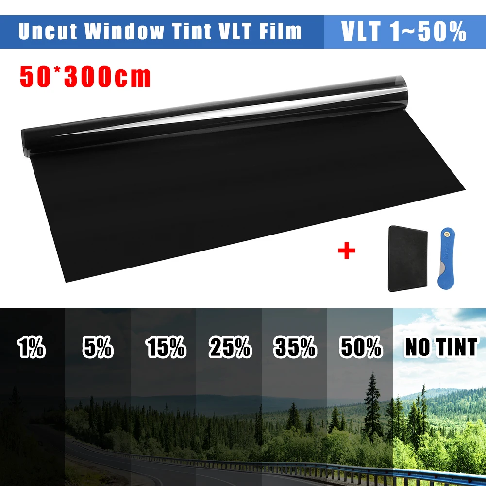 50-300cm-Black-Car-Window-Foils-Tint-Tinting-Film-Roll-Auto-Home-Window ...