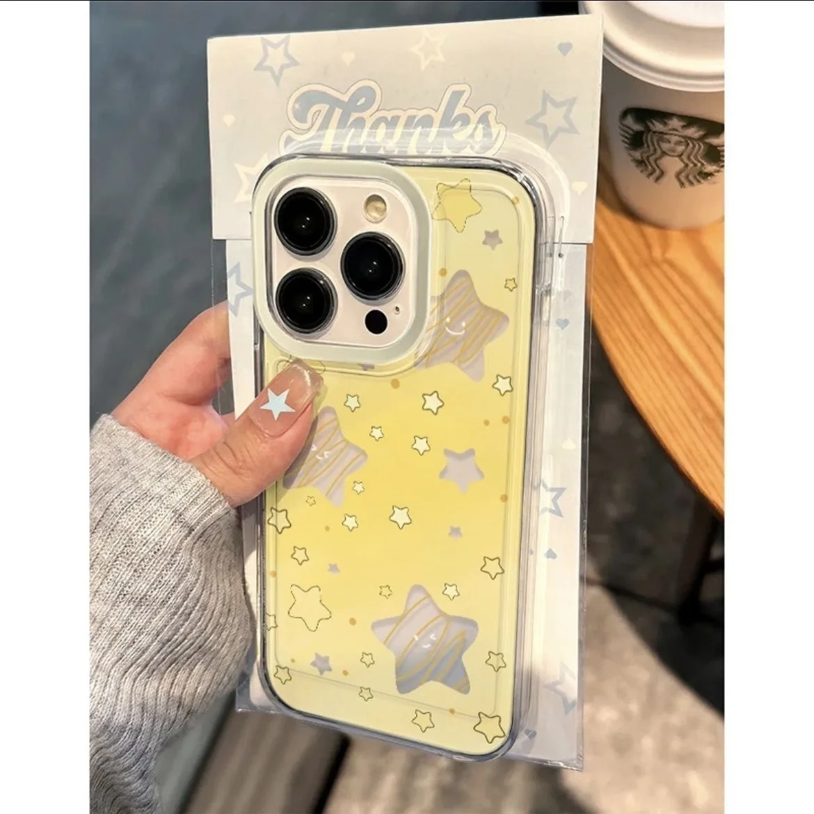 Y2K Yellow Pentagram Star Clear Space Phone Case For iPhone 11 12 13 14 ...