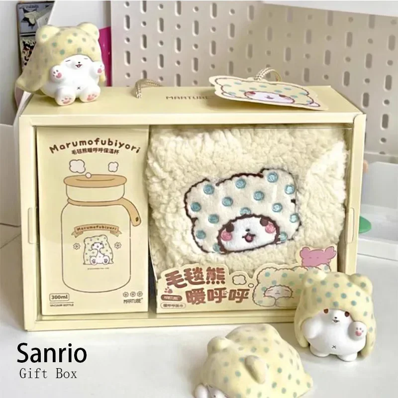 Lindo-Sanrio-caja-de-regalo-Marumofubiyori-dibujos-animados-Kawaii-bufanda-termo-botella-luz ...