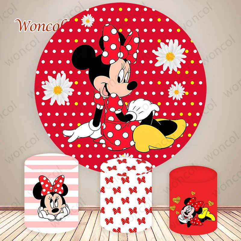Disney-cubierta-redonda-de-Minnie-Mouse-para-ni-a-tel-n-de-fondo-de ...