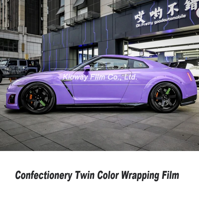 Highest quality Confectionery Twin Color Purple wrapping film vinyl ...