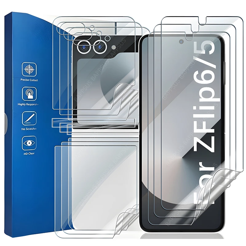 For-Samsung-Galaxy-ZFlip6-ZFlip5-Z-Flip-6-5-Screen-Protector-Front-Back ...