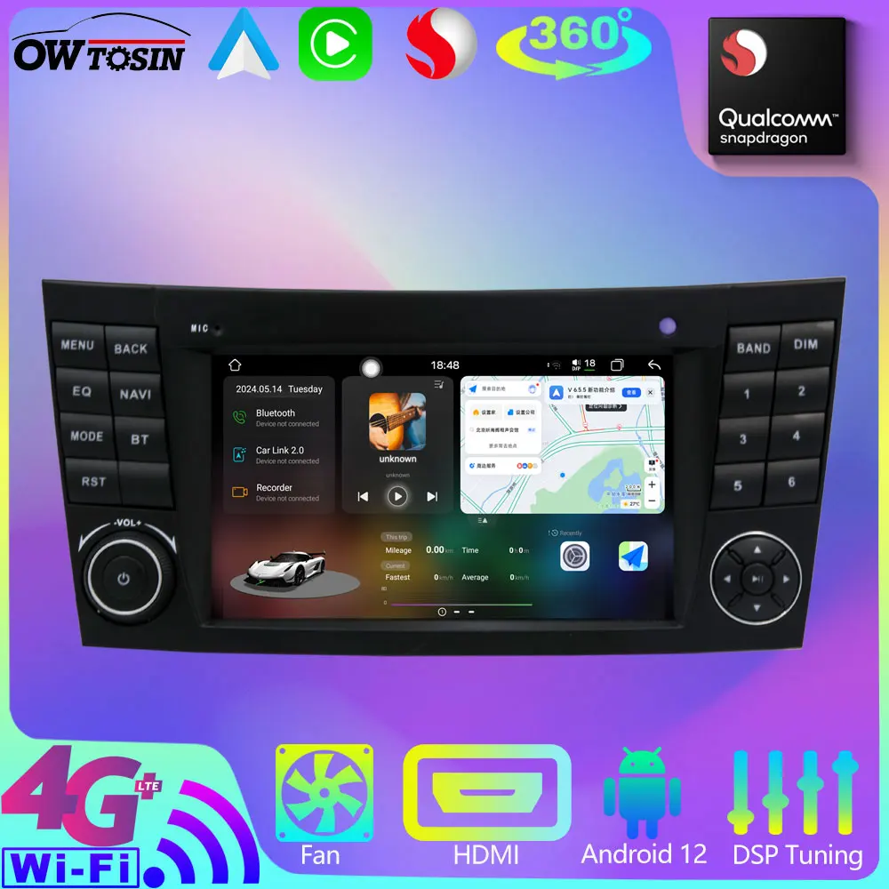 Owtosin Android 13 12G+256G Car GPS Radio For Mercedes Benz E Class ...