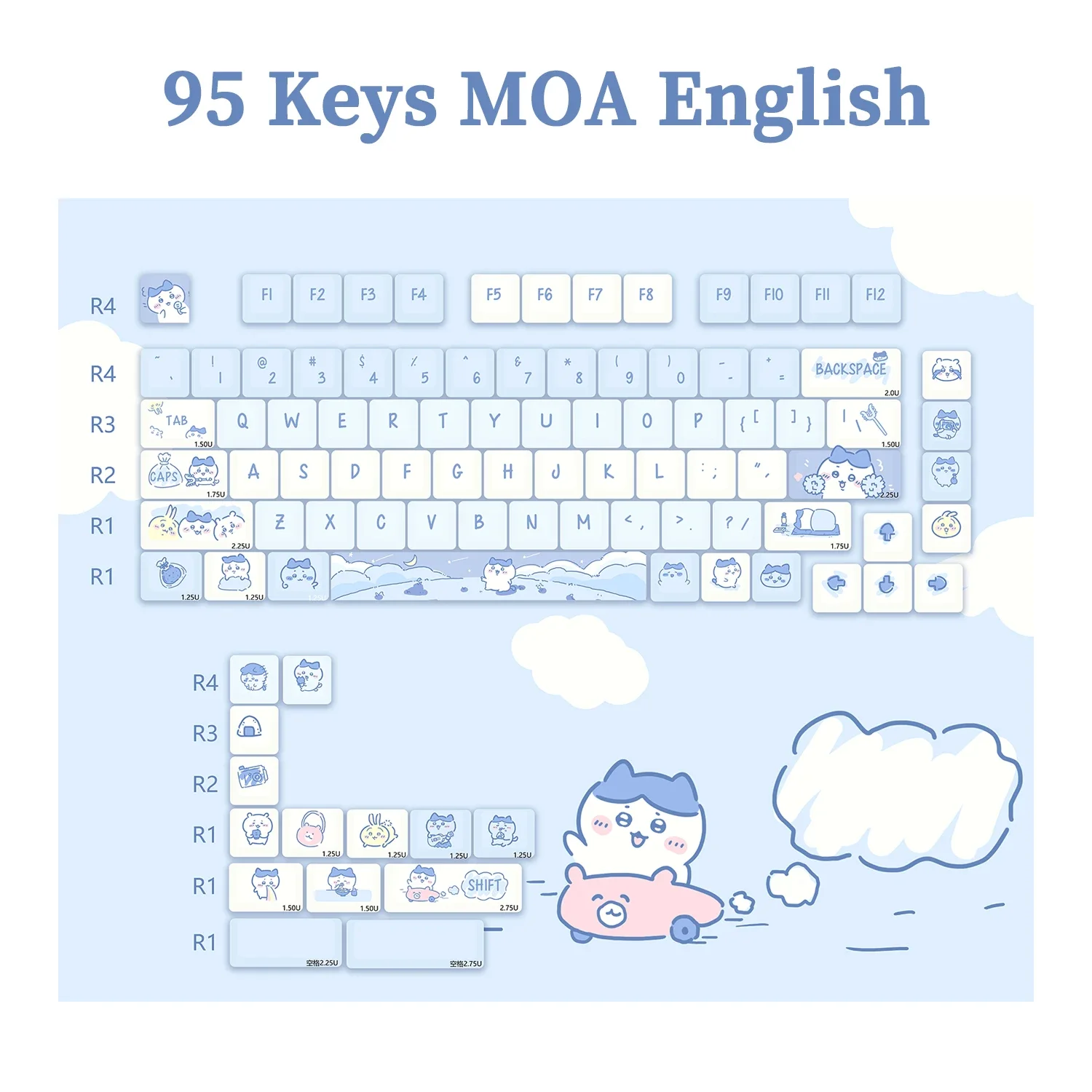 Cute Chiikawa Usagi Keycap Keyboard Decoration - Chiikawa Plush