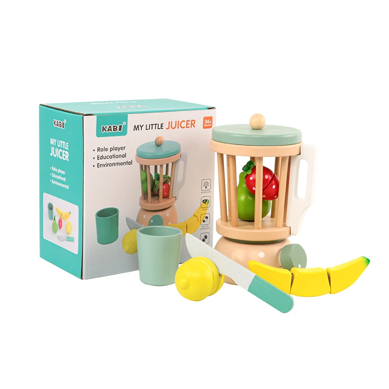 Wooden Kitchen Juicer Children'S Simulation Juice Machine Kindergarten ...