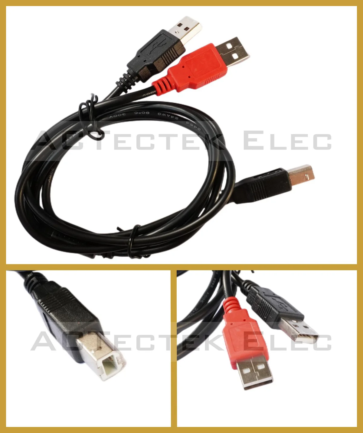 Hantek-6022BL-1008C-Cable-doble-USB-a-macho-A-b-macho-para-impresora ...