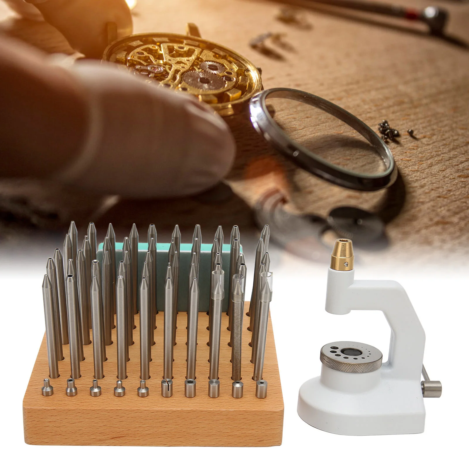 Watch-Repair-Staking-Tool-Press-Set-Watchmaker-Jewelling-Punching-Kit ...