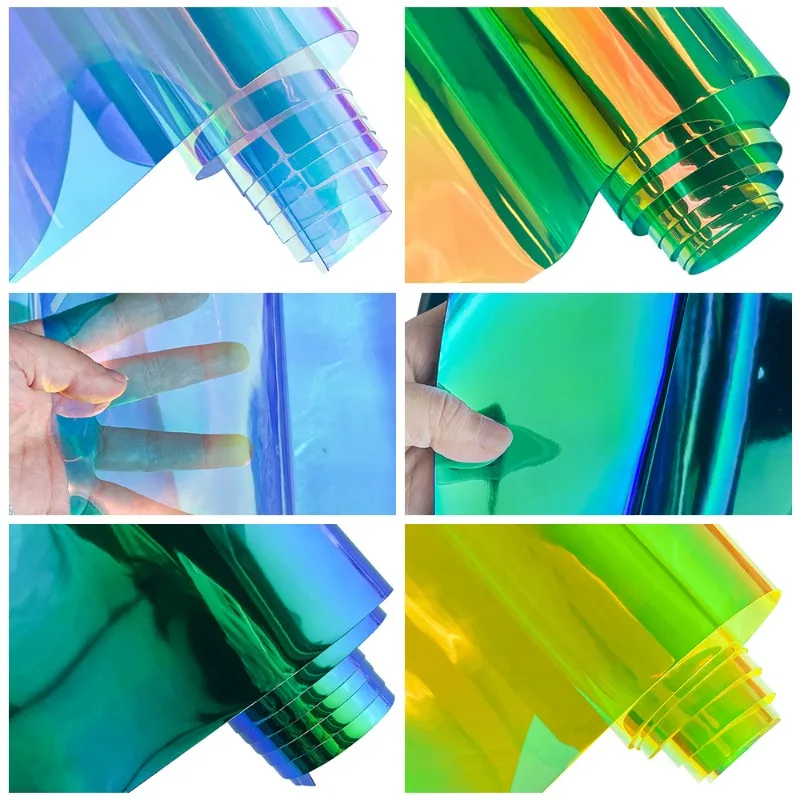 30x135cm-Iridescent-Holographic-Clear-PVC-Fabric-Transparent-Laser ...