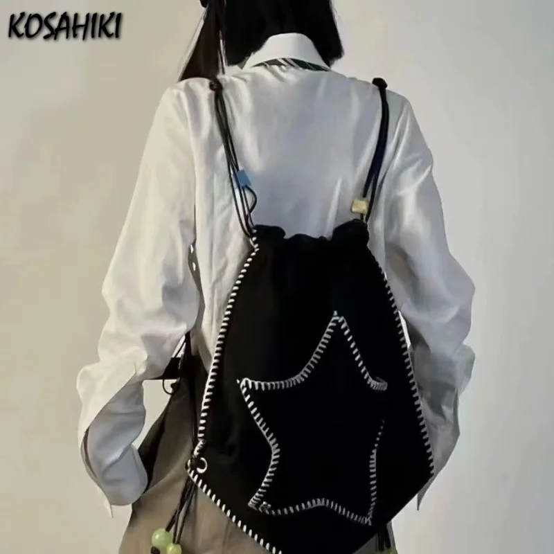 Black-Star-Drawstring-Bags-Women-Men-Japanese-Vintage-Preppy-Fashion ...