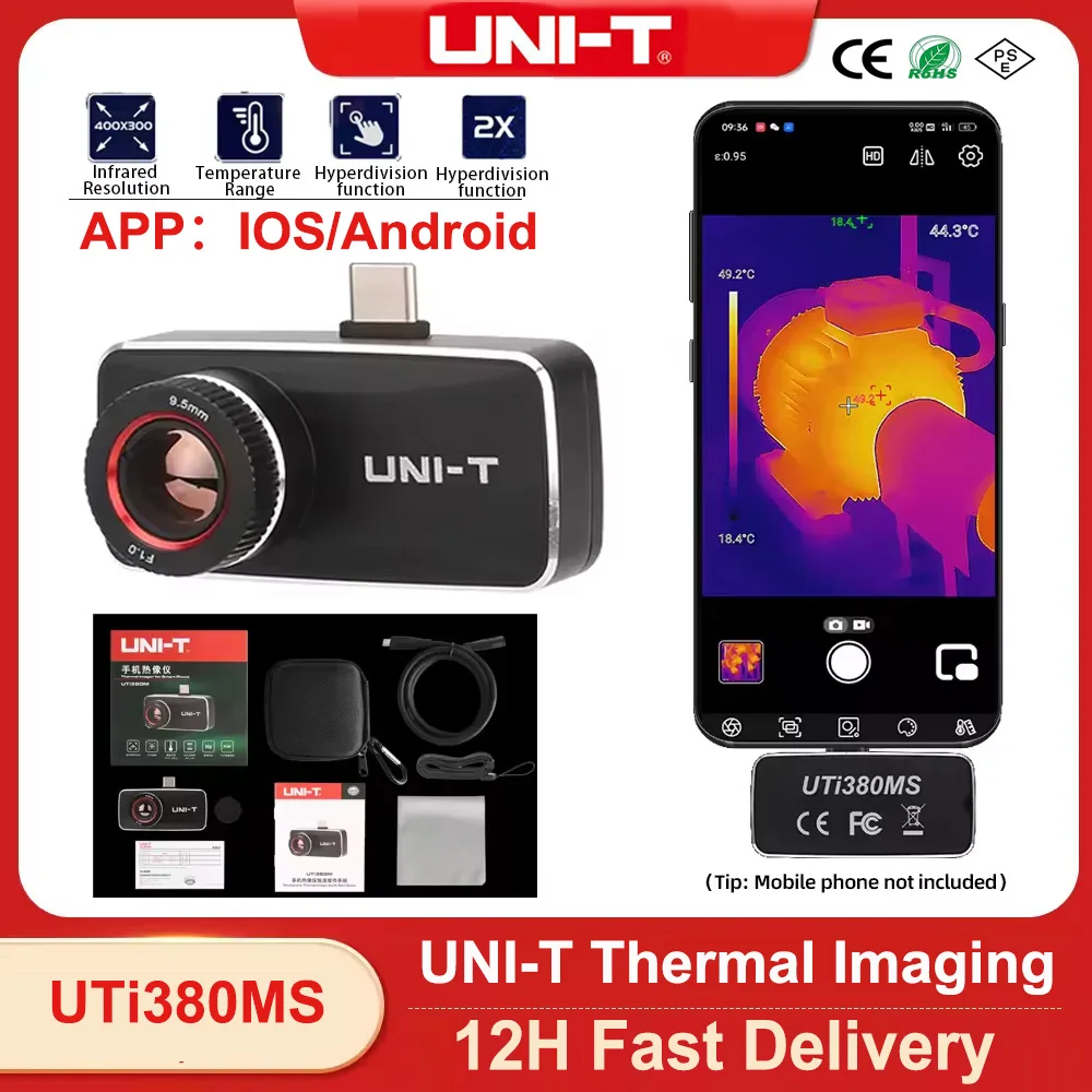 UNI-T Thermal Camera For Android IOS Phone UTI380MS Thermal Imager 400× ...
