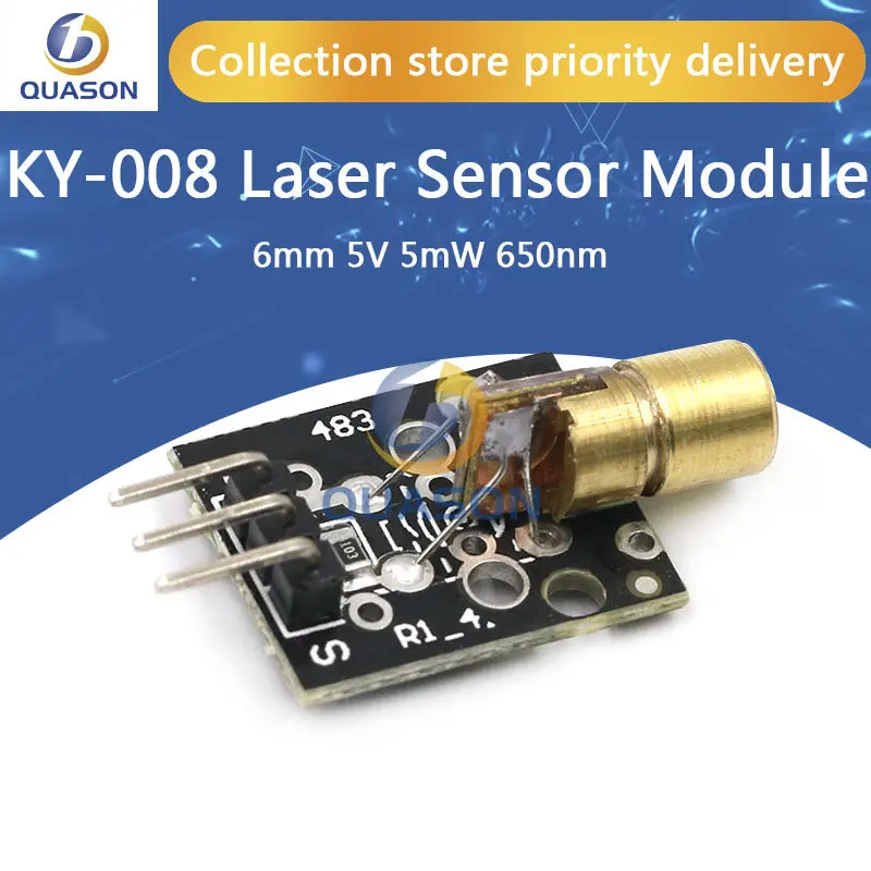 KY-008 650nm Laser sensor Module 6mm 5V 5mW Red Laser Dot Diode Copper ...