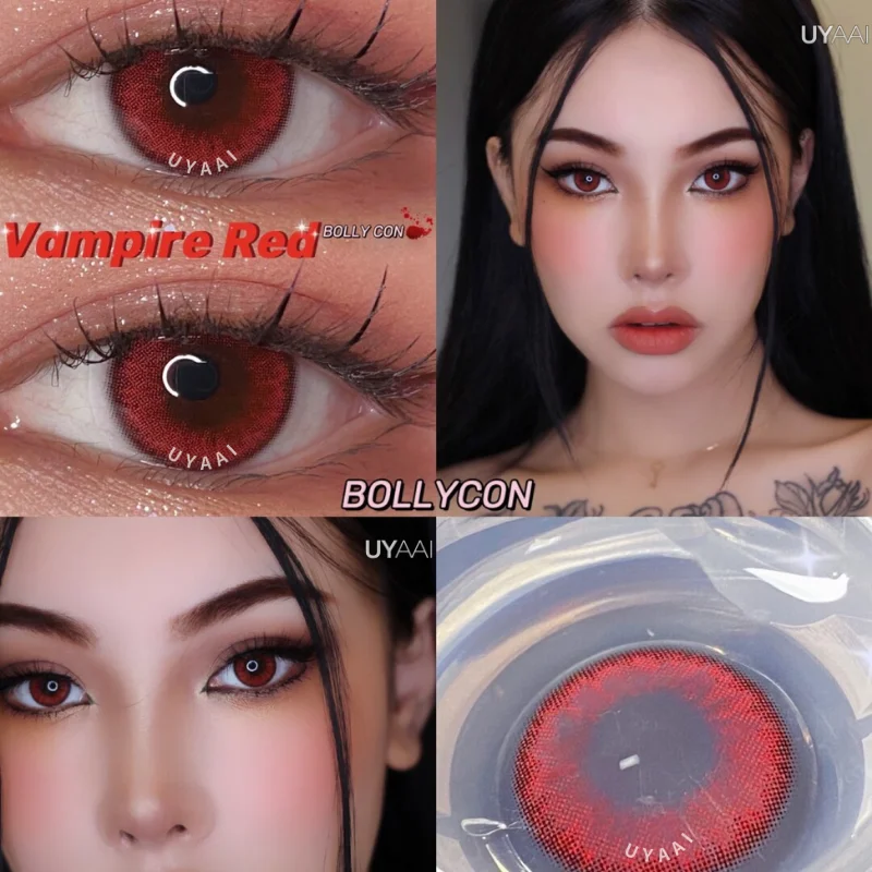 UYAAI 2Pcs/Pair Wholesale Red Lenses For Eyes Cosplay Lens Dress Anime ...
