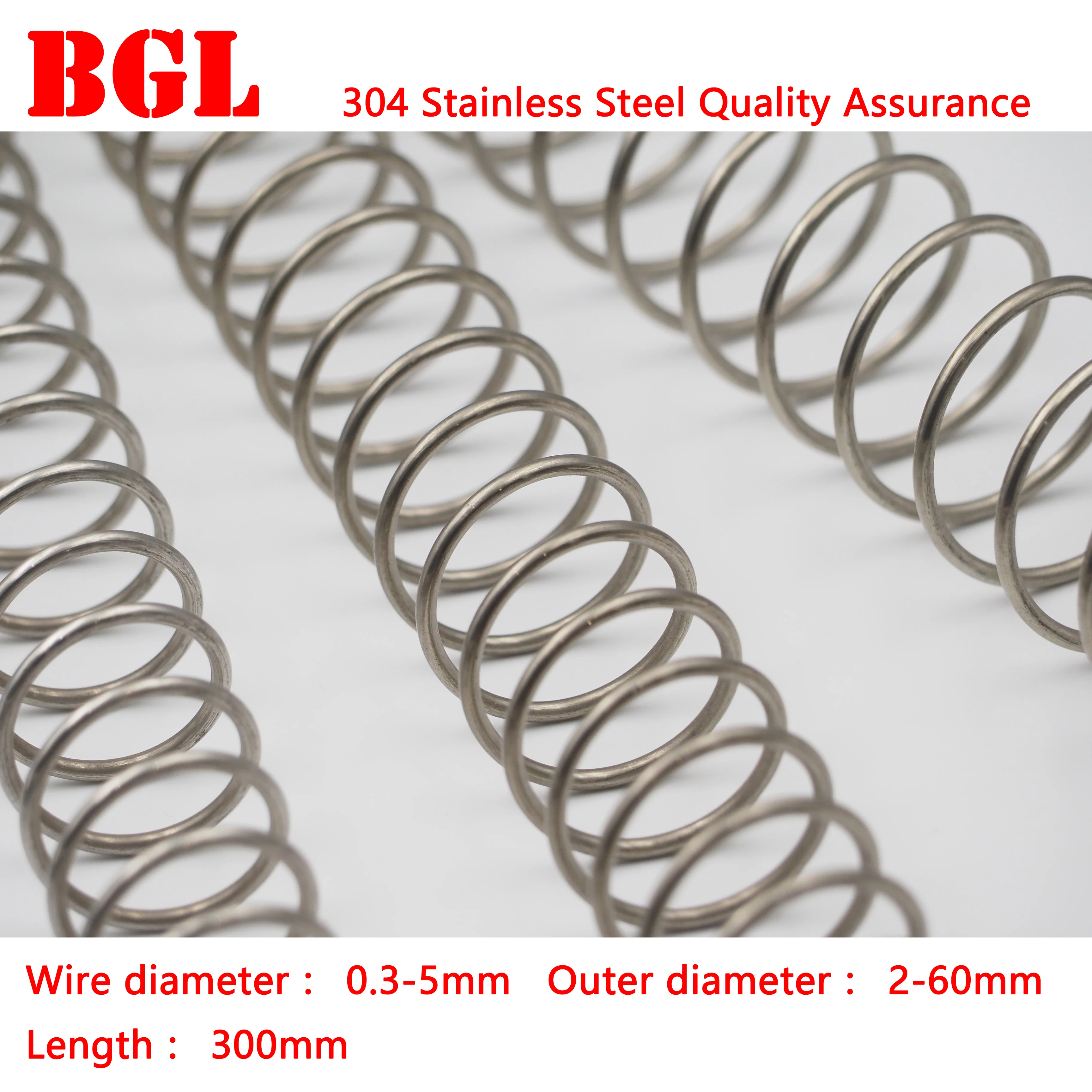 304 Stainless Steel Length 300mm 1pcs Compression Spring Wire Diameter ...