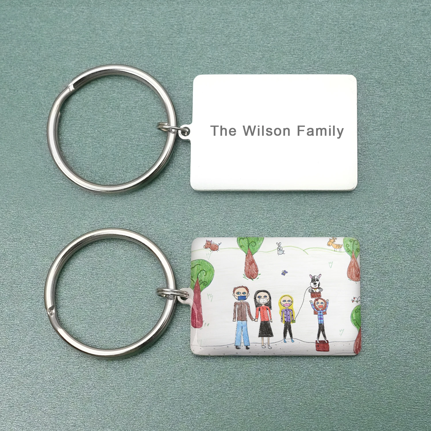 Custom-Childrens-Drawing-Handwriting-Keychain-Kid-s-Artwork-Pendant ...