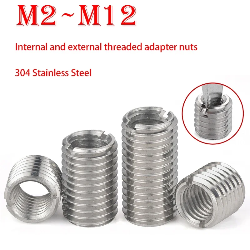 1/3/5pcs Inside Outside Thread Adapter Screw Nuts Insert Sleeve ...