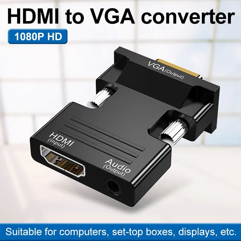 Active-1080P-Female-HDMI-to-VGA-Male-Converter-Adapter-Dongle-with-3 ...