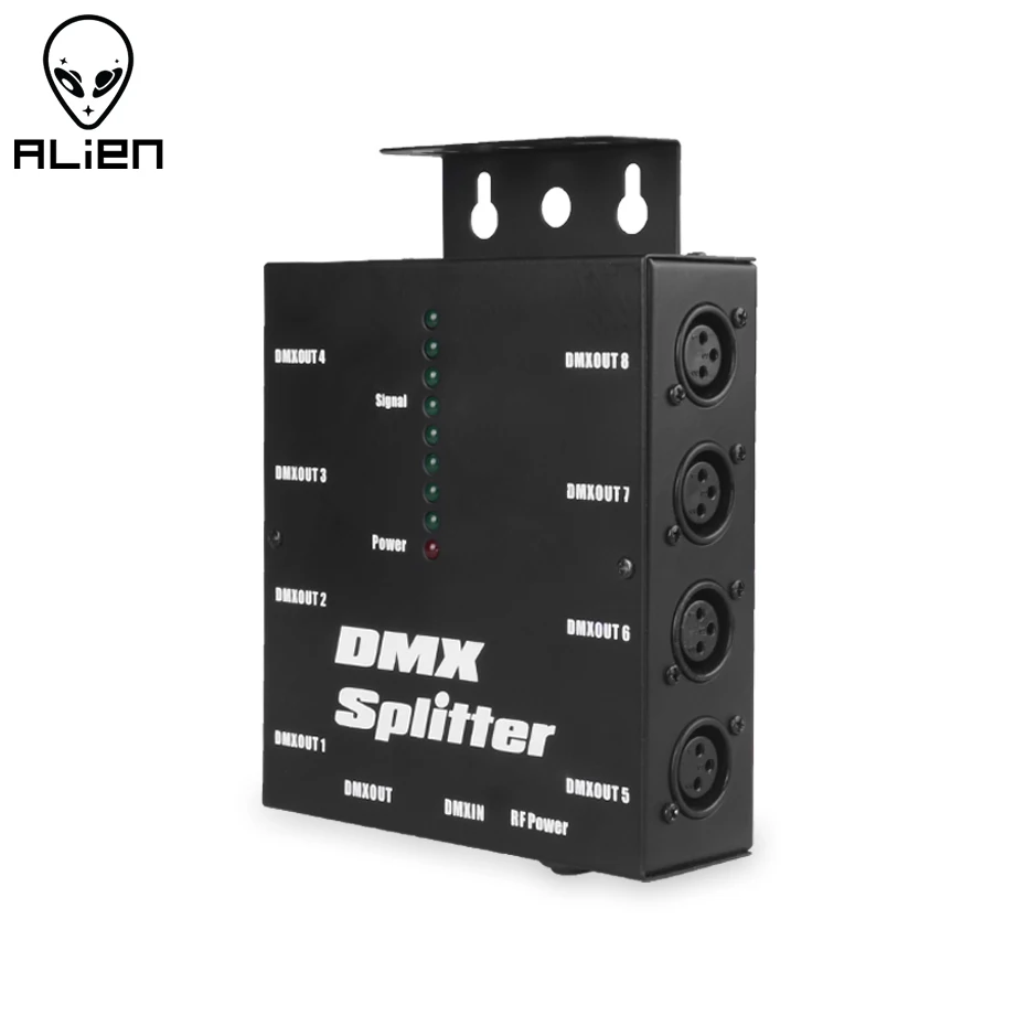 ALIEN 8 Way Channels Isolated 3Pin DMX 512 Optical Splitter Istribution ...