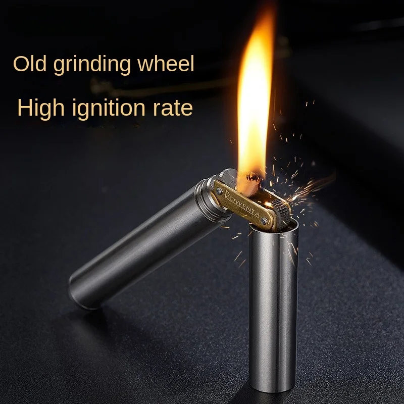 2024-New-Brass-Kerosene-Nunchaku-Lighter-Windproof-Mini-Retro-Grinding ...