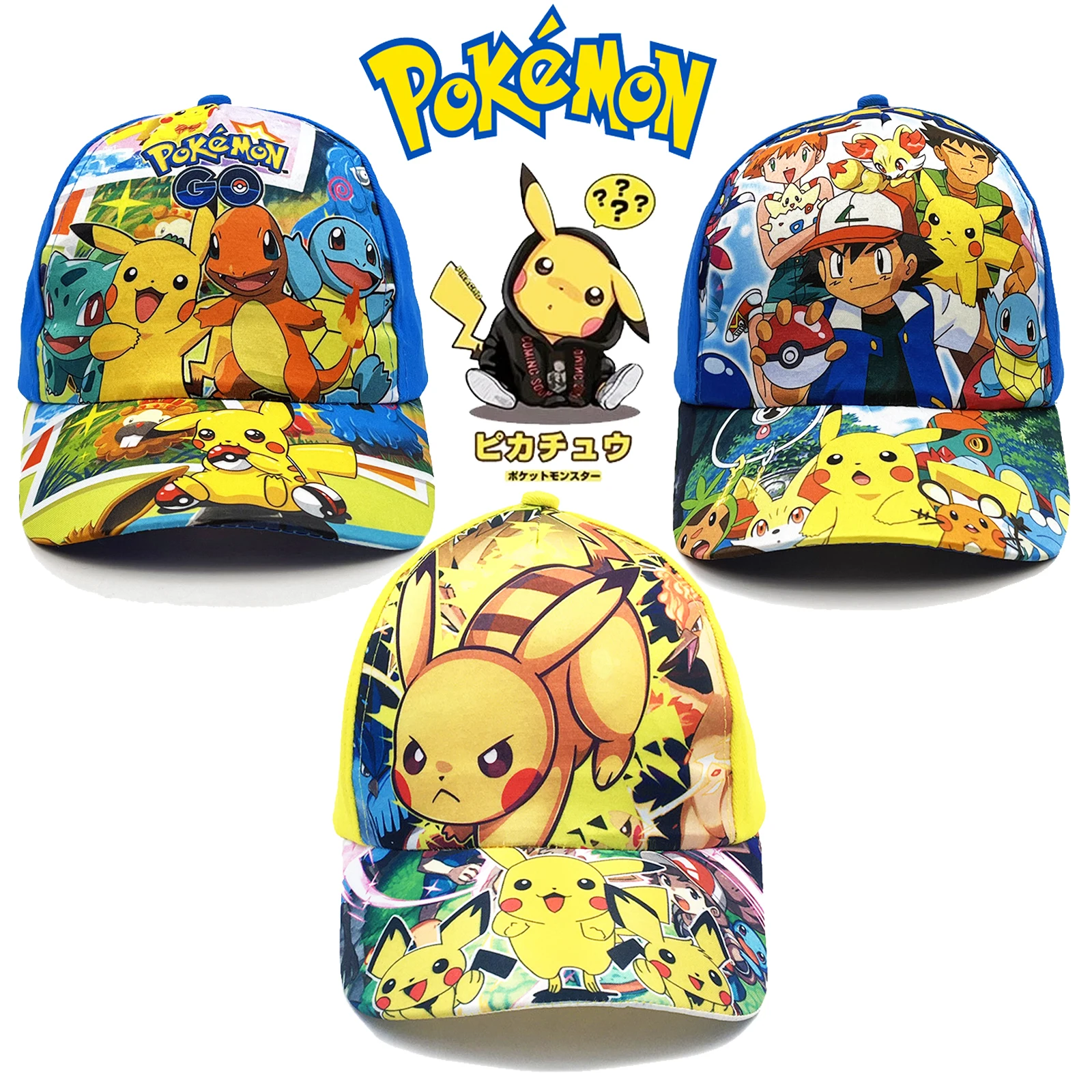 Pokemon-Cartoon-Pikachu-Character-Outdoor-Sports-Kids-Hat-Cute ...