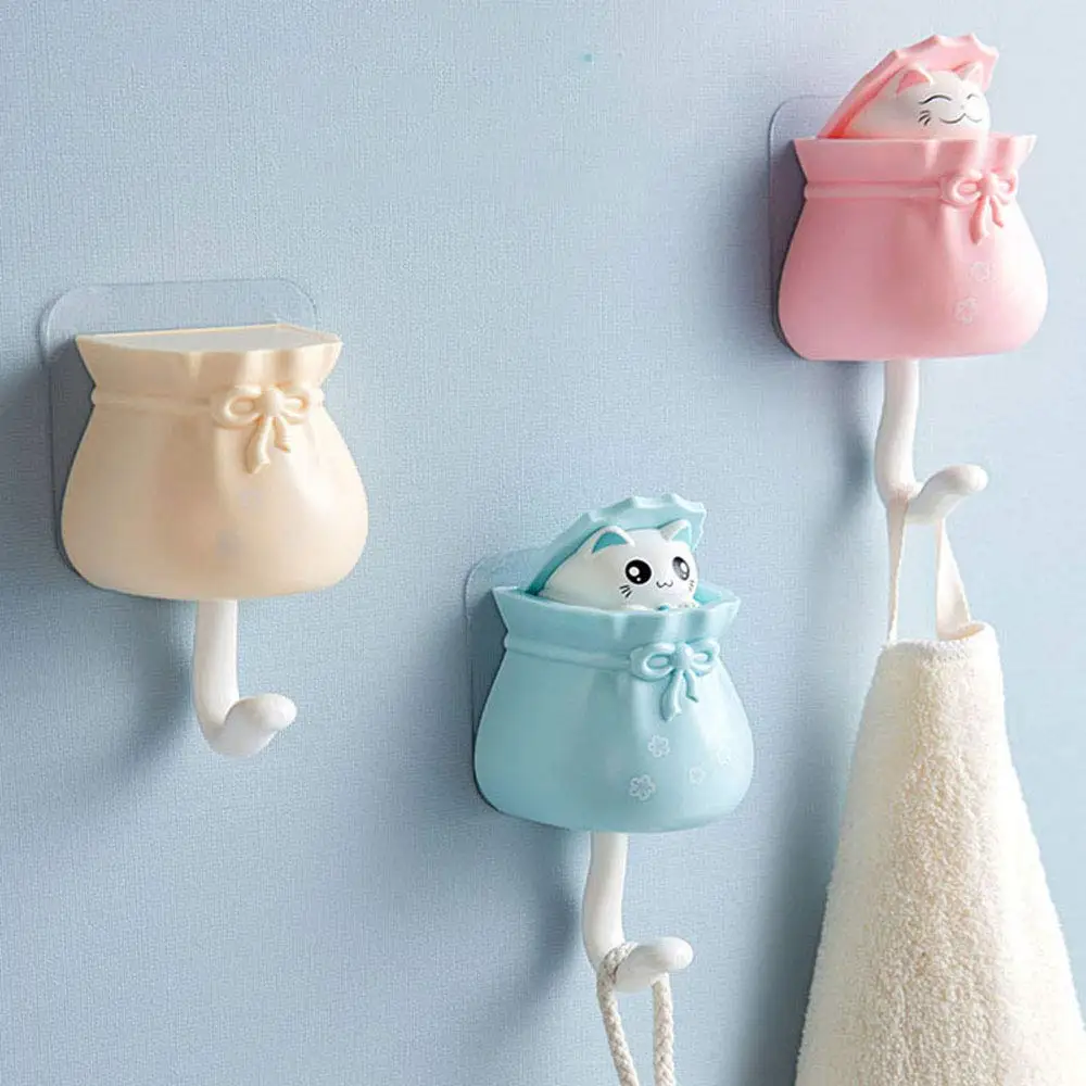 Coat-Hooks-Cute-Cat-Shape-Punch-Free-Adhesive-Hooks-Wall-Hooks-Home ...