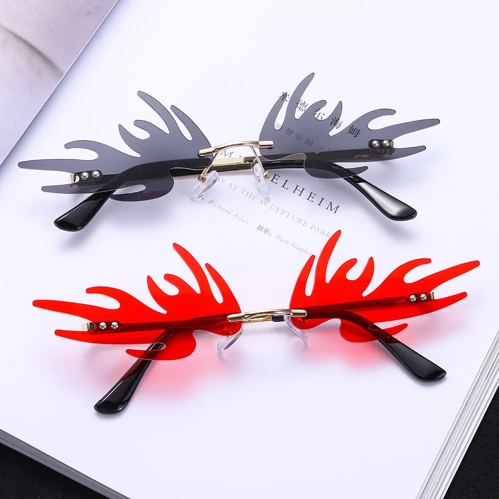 1pc Angel Wings Shape Sunglasses New Rimless Fairy Wings Sunglasses ...