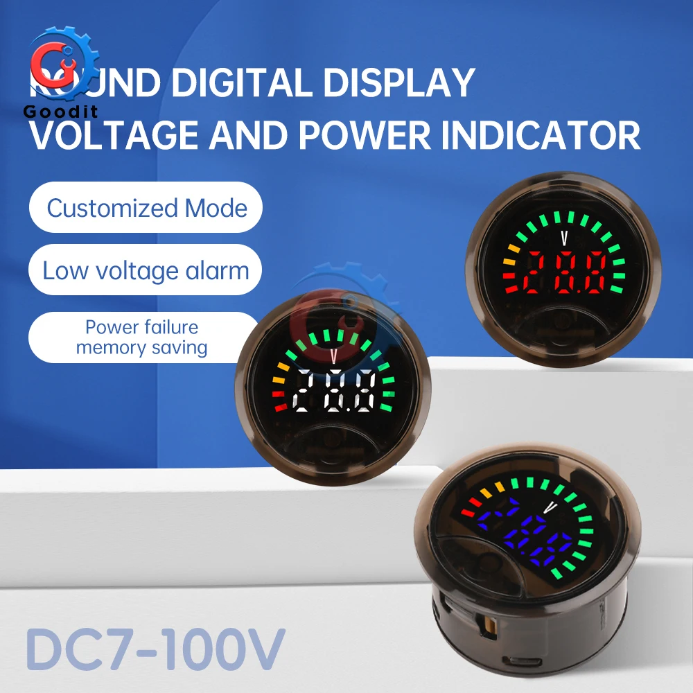 Mini-volt-metro-redondo-3318-DC7-100V-Monitor-de-indicador-de-potencia ...