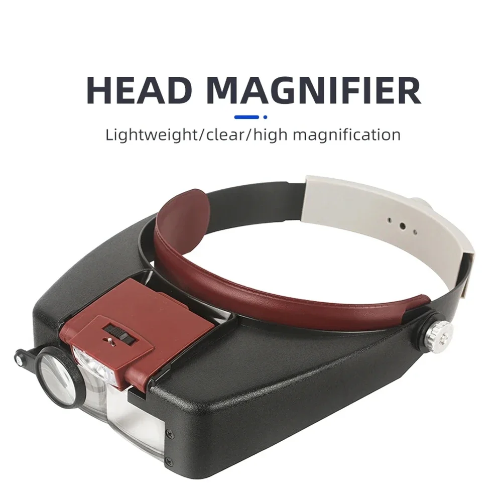 Head Mounted Binocular Magnifying Glass with LED Light Wearable ...