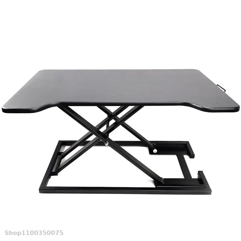 Standing-Computer-Lifting-Table-Above-The-Elevated-Computer-Monitor ...