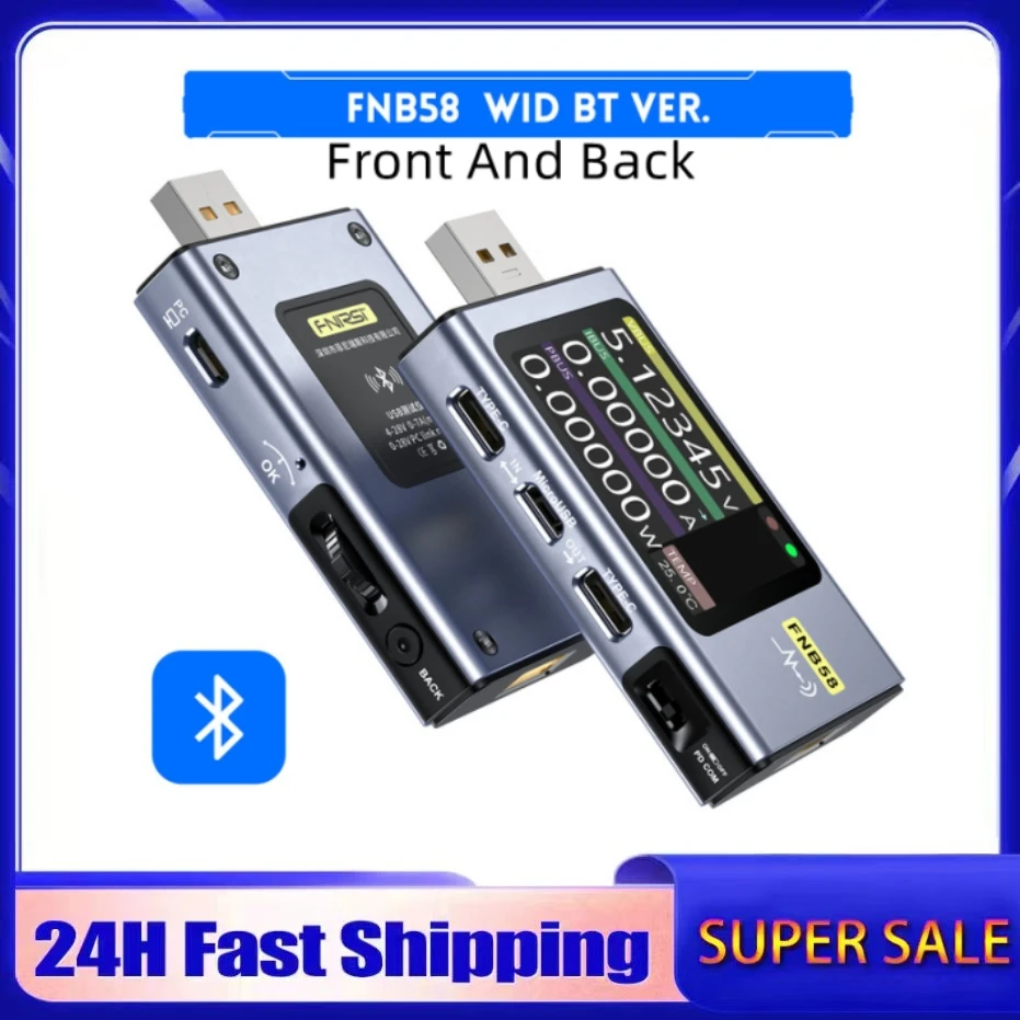 FNIRSI-FNB58 USB Tester Voltmeter Ammeter TYPE-C Fast Charge Detection ...