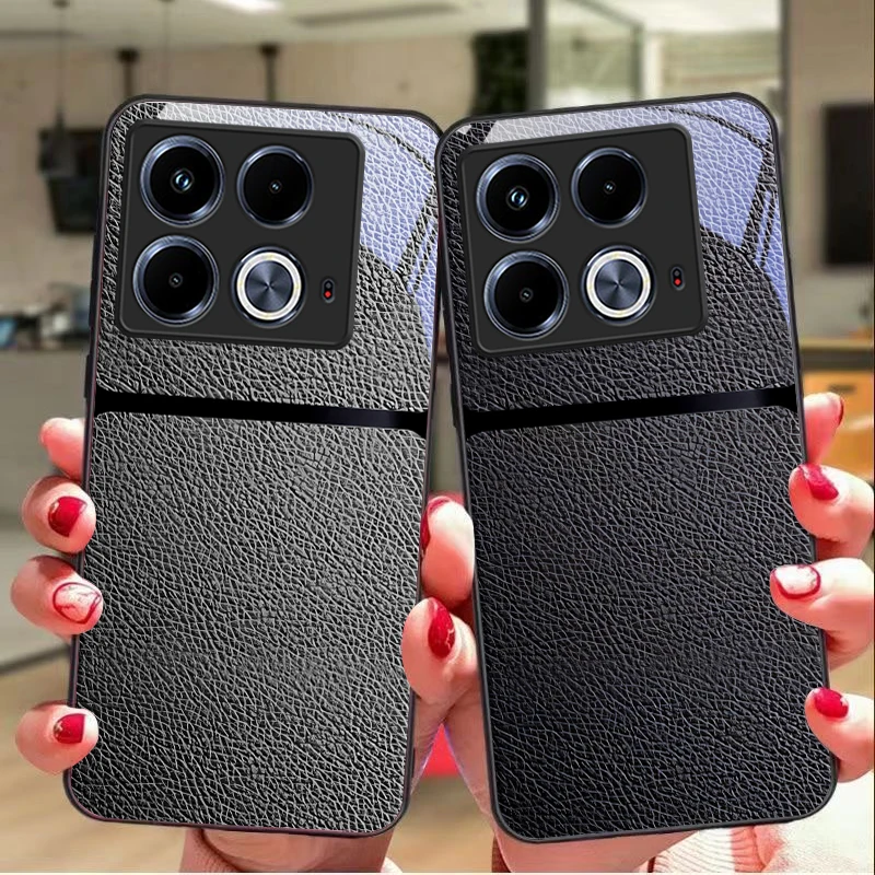 Red Leather Pattern For Infinix Note 40 4G 30i 12 G96 Smart 8 Hot 9 ...