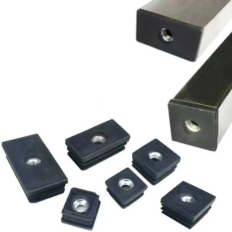 4pcs-Black-M8-Threaded-Plastic-Plugs-Square-Tube-End-Caps-Tubing-Plugs ...