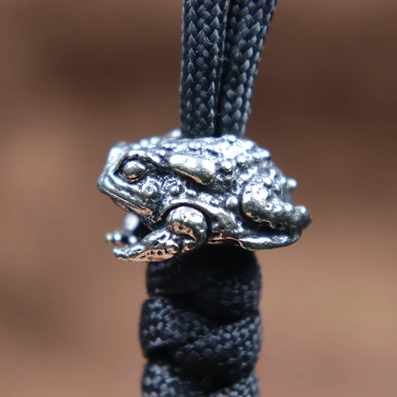 White-Brass-Toad-Knife-Beads-Lanyard-Pendants-DIY-Outdoor-EDC-Paracord ...