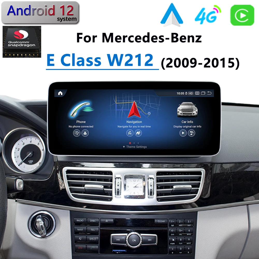For Mercedes Benz Class E W212 E300 E260 E200 Snapdragon Android 12 Car ...