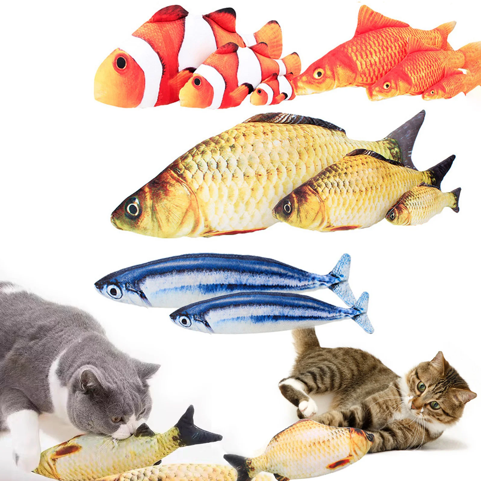 SOYOMAN-Cat-Toy-Fish-Pet-Cat-Toys-Stuffed-Simulation-Fish-Shape-Catnip ...