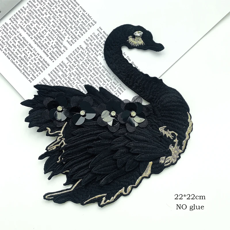 Swan Embroidery Cloth Pasted With Cartoon Animal Patch Embroidery Decal ...