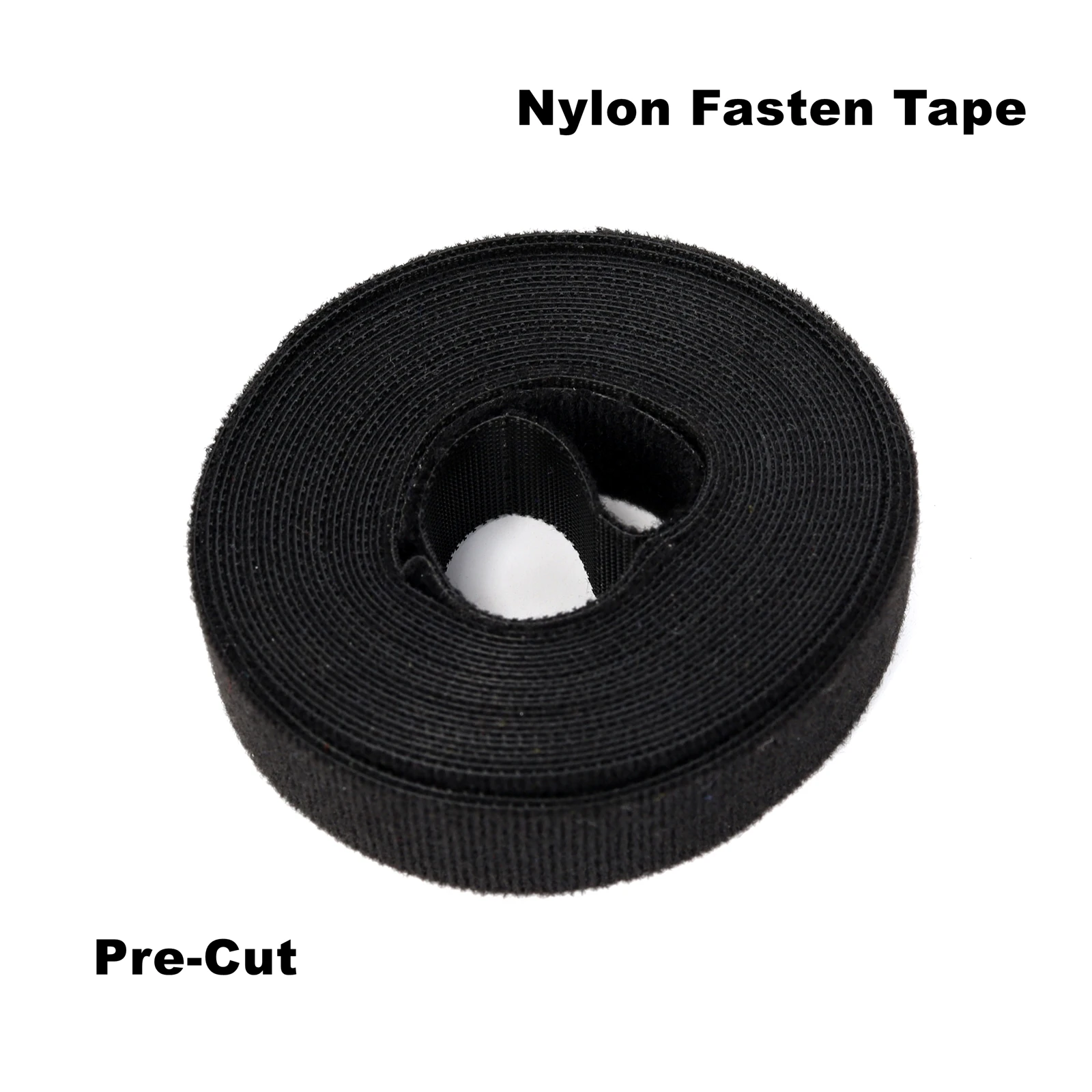 Black-Nylon-Fasten-Tape-Multi-Purpose-Reusable-Pre-Cut-Hook-Loop-for ...