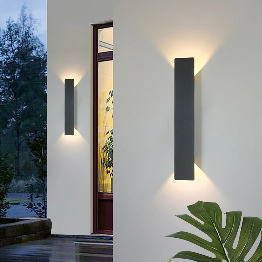 18W-LED-Up-Down-applique-da-parete-in-bianco-o-nero-impermeabile-per ...