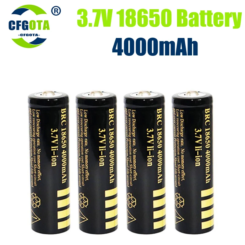 100-New-Original-18650-battery-3-7-V-4000mAh-rechargeable-Li-ion ...
