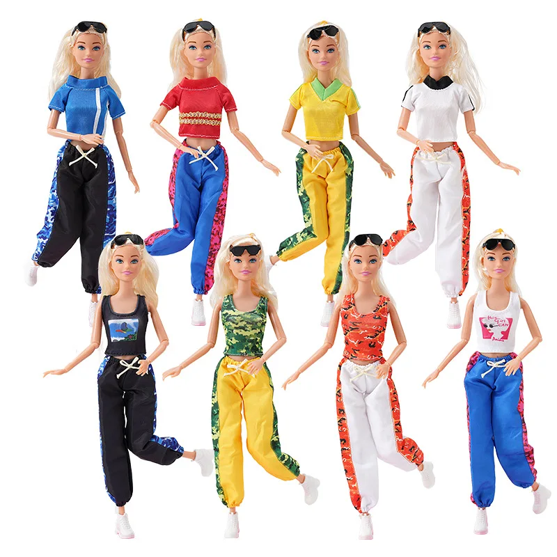 1set New Daily Sportswear Doll Clothes Shoes Eyeglasses For 11.8 Inch ...