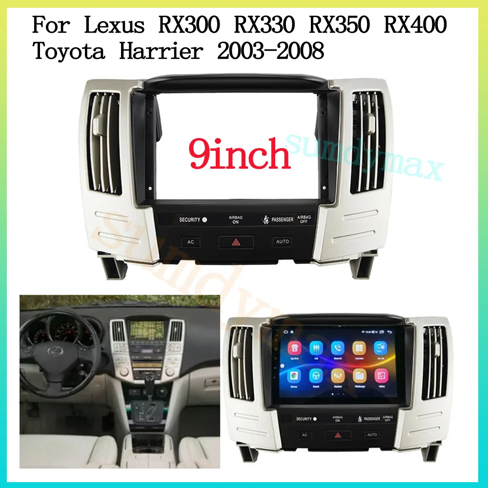 9-inch-2-Din-Car-Radio-Fascia-Frame-For-Lexus-RX-RX300-RX330-RX350 ...