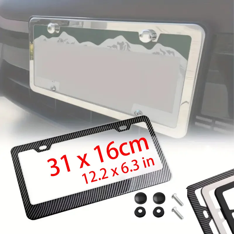 1pc Stainless Universal US Model License Plate Frame Steel Front And ...