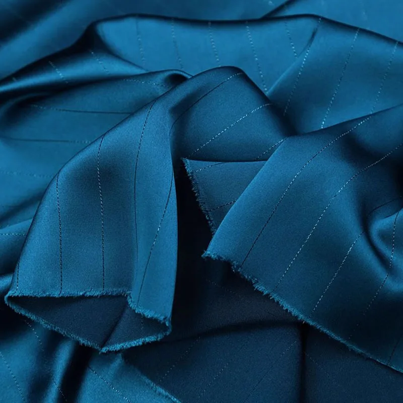 High End Bright Silk Striped Imitation Acetic Acid Fabric Satin Glossy ...