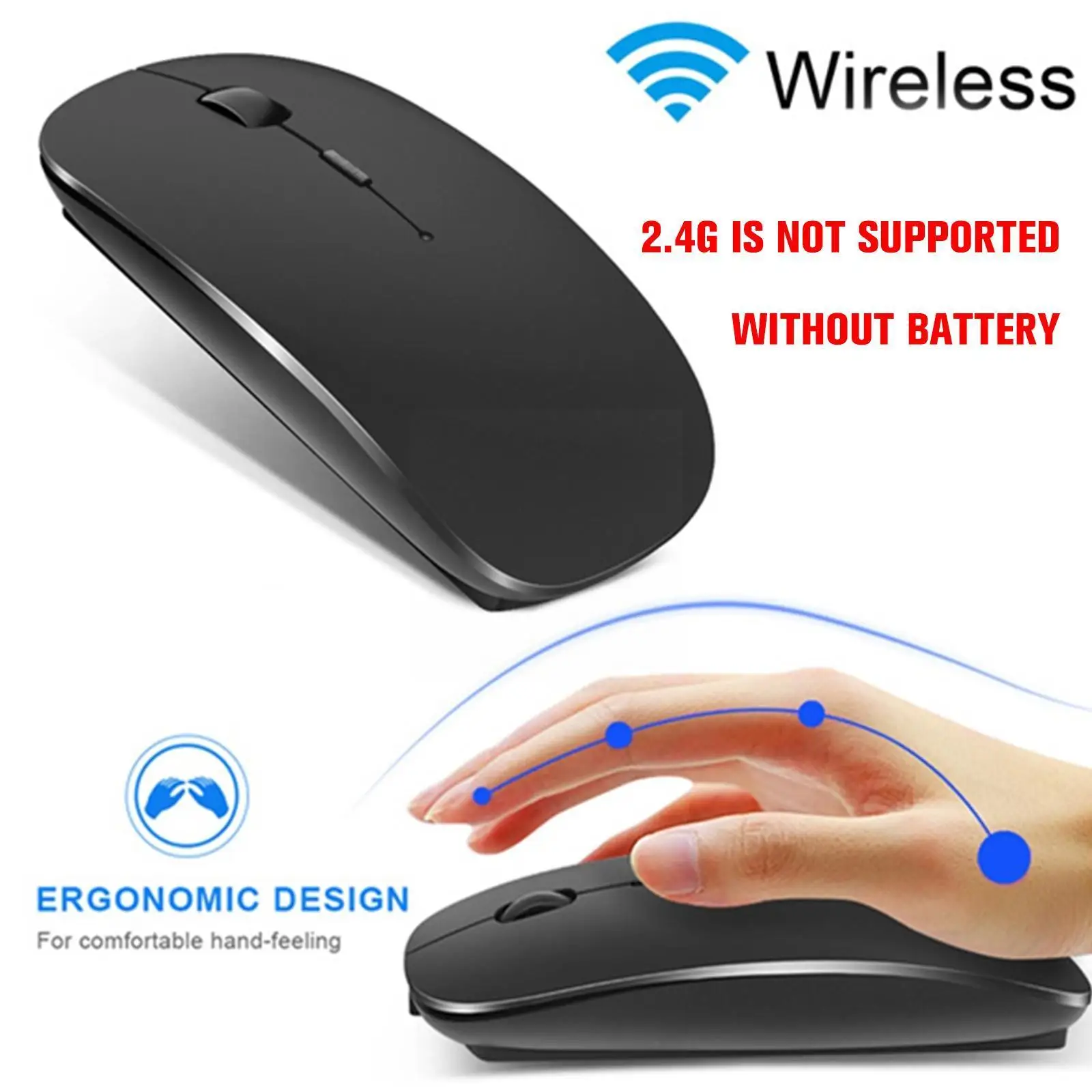 New-Bluetooth-Wireless-Mouse-2-4GHz-USB-Adapter-Dual-Mode-For-Laptop ...