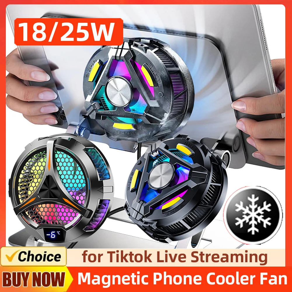Magnetic-Phone-Cooler-Fan-RGB-Lighting-for-iPad-Cooling-Fan-Radiator ...