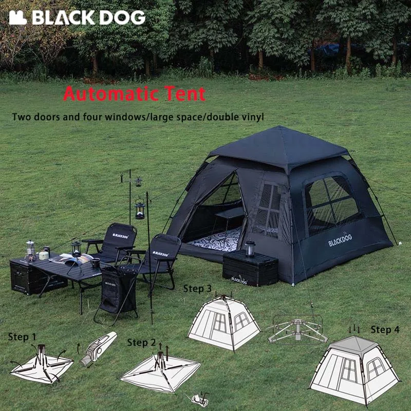Naturehike-BLACKDOG-Camping-Automatic-Tent-3-4-People-One-touch-Tent ...