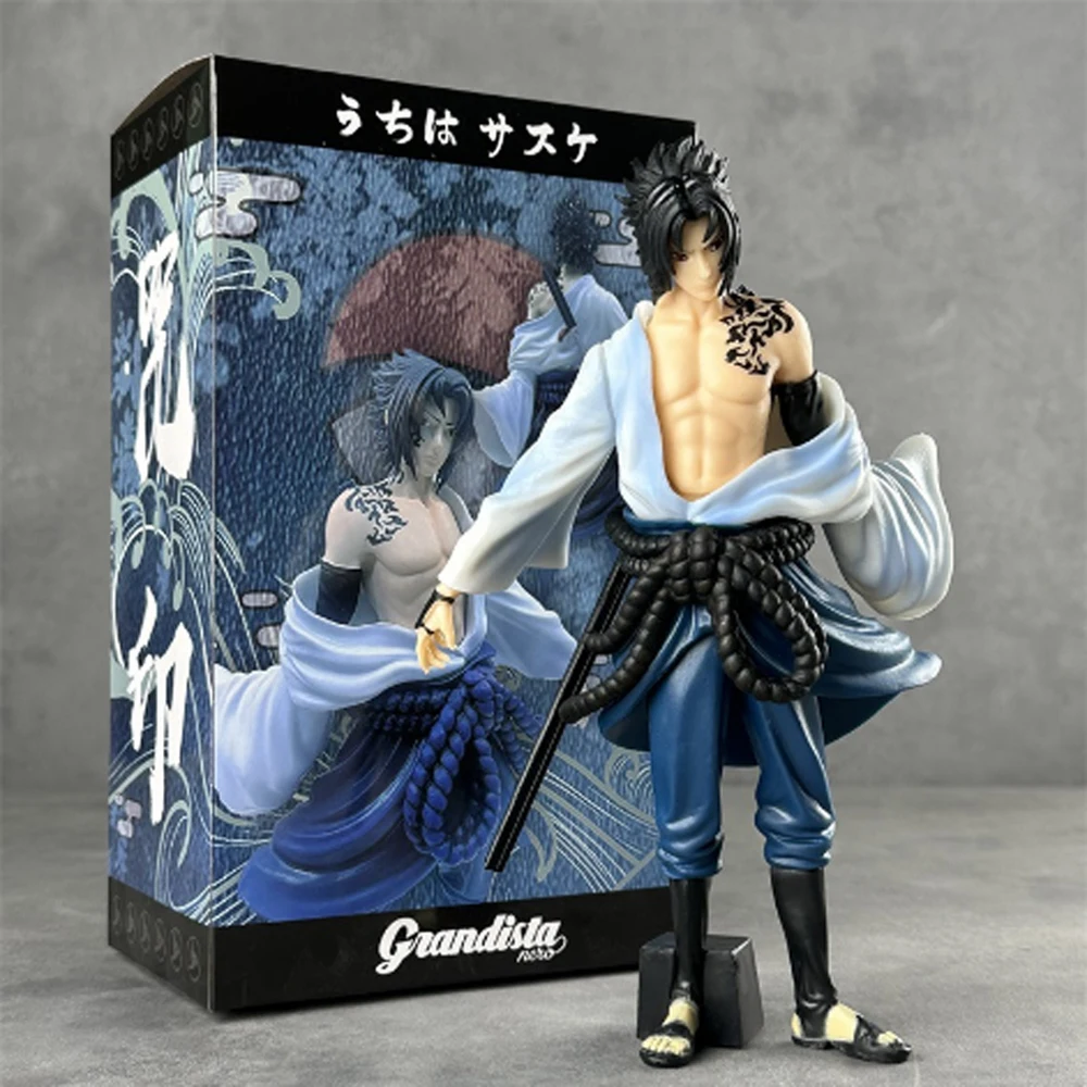 20CM-Anime-Naruto-Crow-Stump-Adult-Curse-Uchiha-Sasuke-Manga-Statue-PVC ...