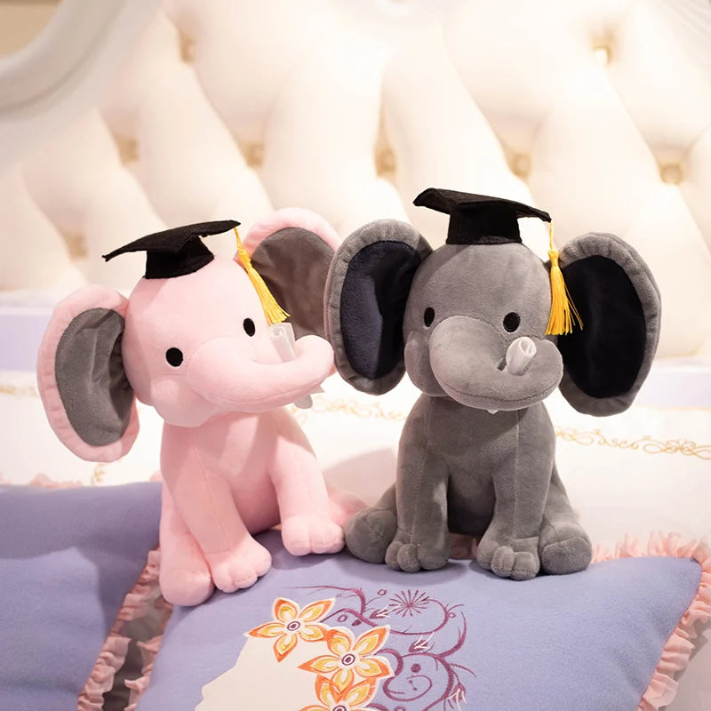 2023-Graduated-Elephant-Toy-Stuffed-Plushie-Animal-Doll-For-Kids-White ...
