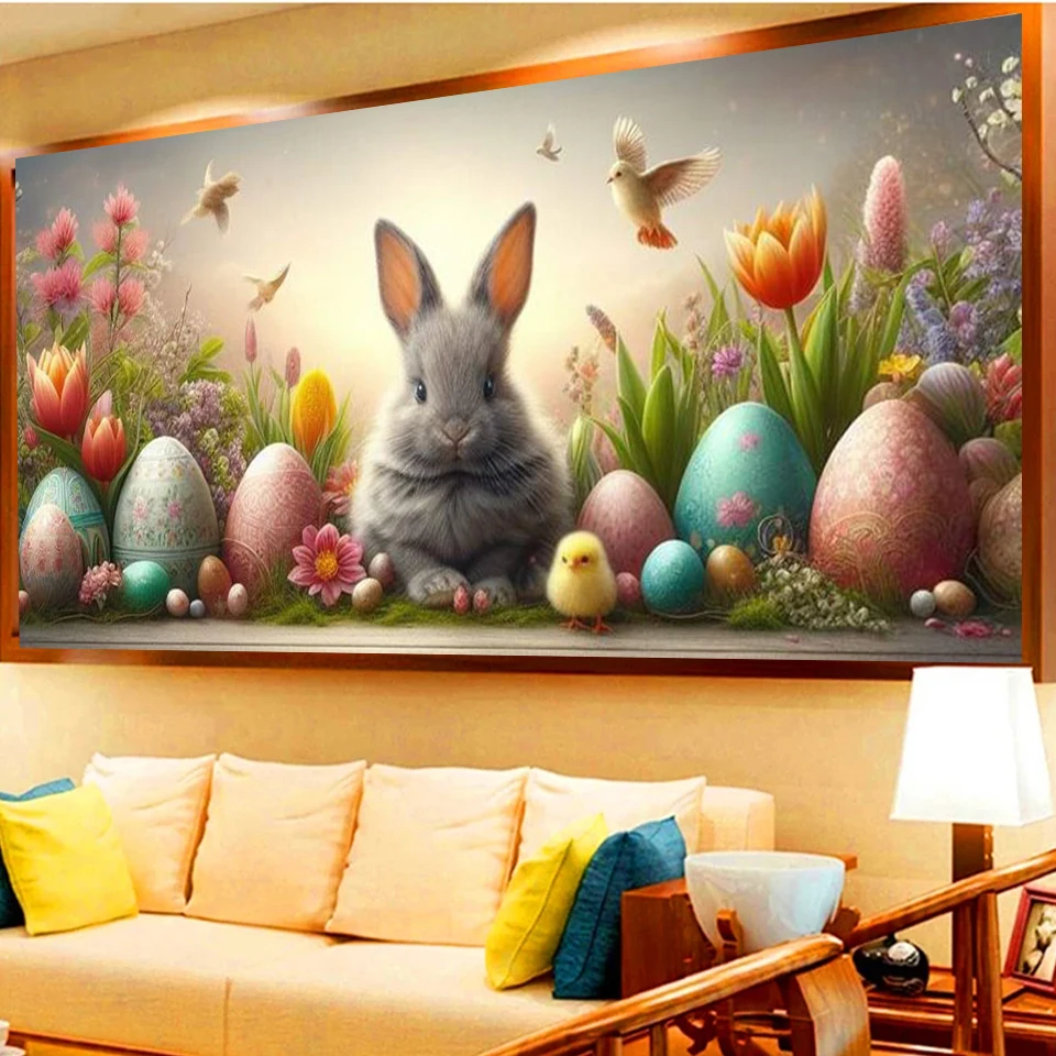 Easter Diamond Painting Art Kit DIY Bunny Eggs Diamond Mosaic 5D Full ...